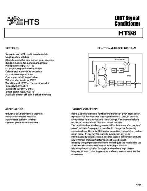 Lvdt Signal Conditioner