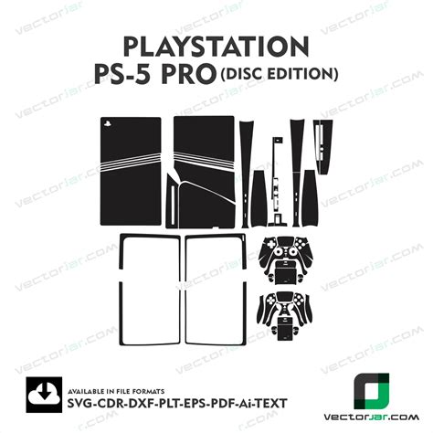 Playstation Ps5 Pro Disc Edition Skin Vector Template
