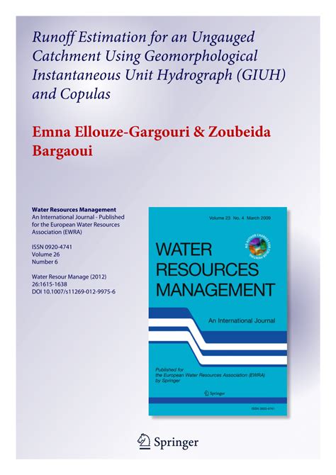 Pdf Runoff Estimation For An Ungauged Catchment Using