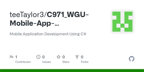 Github Teetaylor3c971wgu Mobile App Development Mobile Application