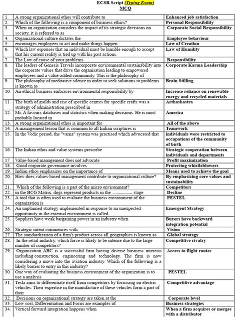 Ecsr Detailed Answer Pdf Sustainability Reputation