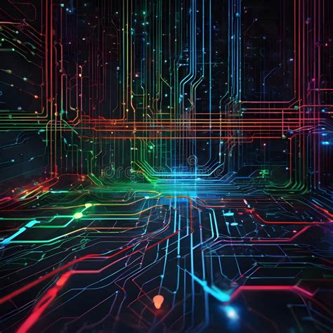 Futuristic Neural Circuitry Dynamic Ai Visualization Stock Illustration Illustration Of