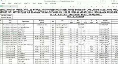 Free Bridge Cost Estimate Worksheet Preliminary Cost Estimate Template Word Idtcenter