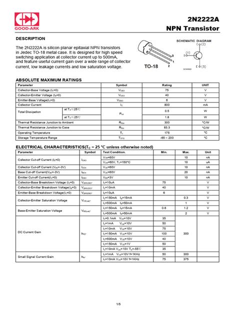 2n2222a Pdf Bipolar Junction Transistor Electrical Engineering