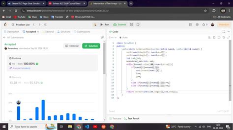 Resolved Intersection Of Two Arrays Problem On Leetcode Amandeep