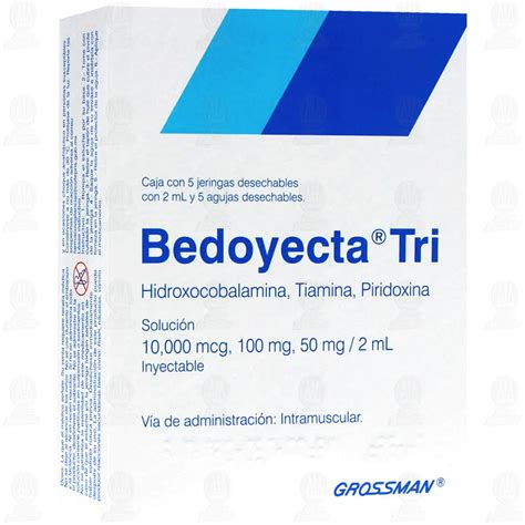 Bedoyecta Tri 5 Ampolletas Hidroxocobalamina Tiamina Piridoxina Gros