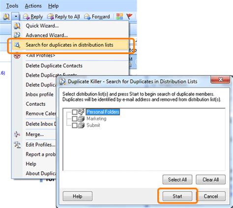 remove outlook duplicate contacts automatically using 4team duplicate