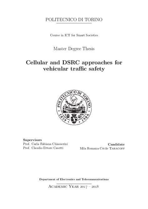 Pdf Cellular And Dsrc Approaches For Vehicular Traffic Safety