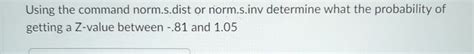Solved Using The Command Normv Determine