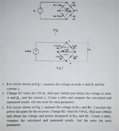 Solved A For Circuit Shown In Fig Measure The Voltage On Chegg