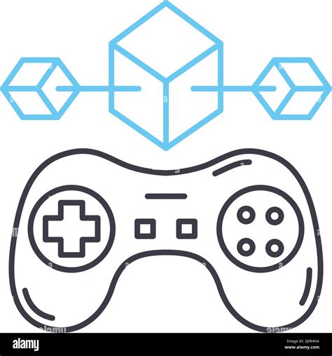 D Game Line Icon Outline Symbol Vector Illustration Concept Sign
