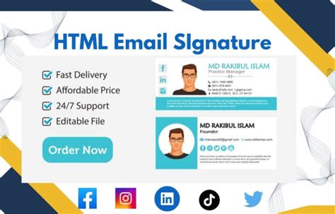 Design A Clickable Html Email Signatures By Aq1741sa Fiverr