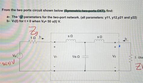 Solved From The Two Ports Circuit Shown Below Symmetric Chegg Com
