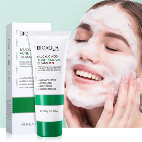 Bioaoua Salicylic Acid Cleanser Foam Face Wash Acne Treatment Acne