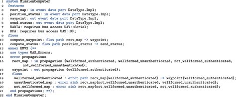 Aadl Flow And Error Propagations Annotations In Mission Computer