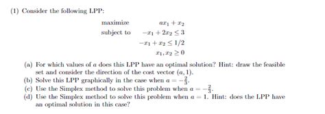 Solved 1 Consider The Following Lpp Maximize Subject To