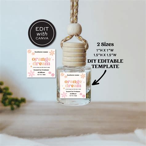 Car Diffuser Label Canva Template Editable Diy Product Label Template