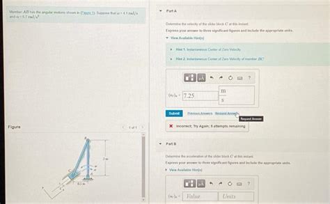 Solved Part A Member AB Has The Angular Motions Shown In E Chegg Com