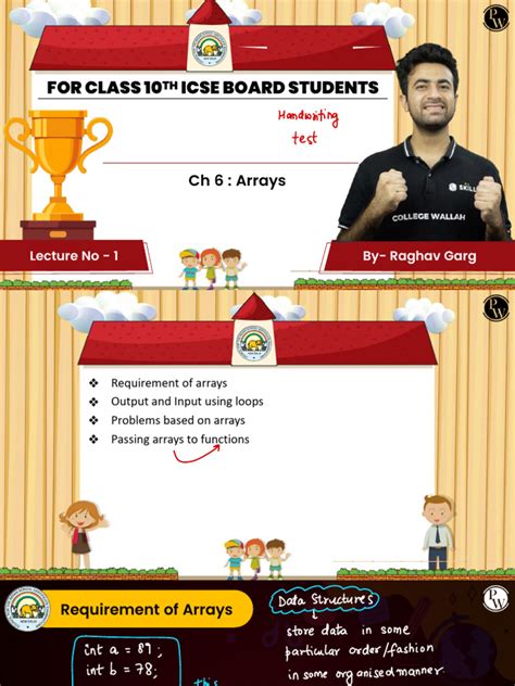 Arrays 01 Class Notes Victory 2024 Icse Pdf