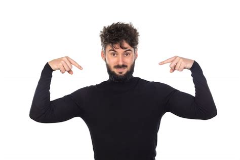 Joven De Negro Foto Premium