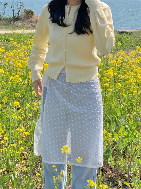 아리 노란색가디건 봄가디건 노랑가디건 회색가디건 그레이가디건 레몬가디건