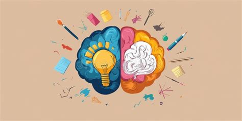 An Illustration Of A Brain Divided Into Sections Stock Illustration