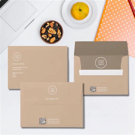 Simple Modern Company Branding Logo Qr Code Envelope Zazzle