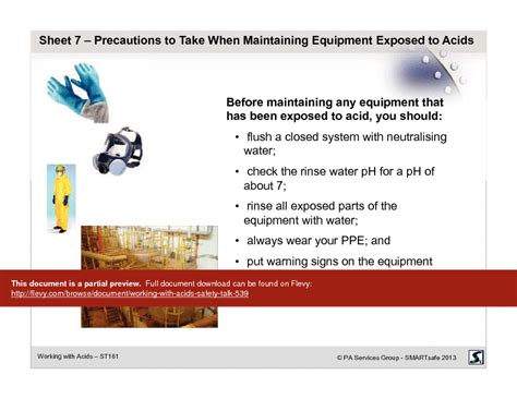 Working With Acids Safety Talk PDF