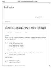 Set Up LDAP Multi Master Replication On CentOS X Guide Course Hero