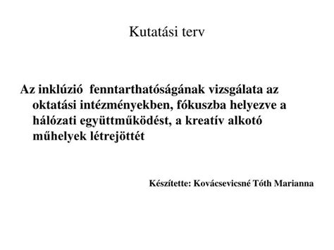 Ppt Kutat Si Terv Powerpoint Presentation Free Download Id