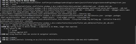 Stuck At Syncing Files To Device Chrome When Trying To Run A Project · Issue 70684 · Flutter