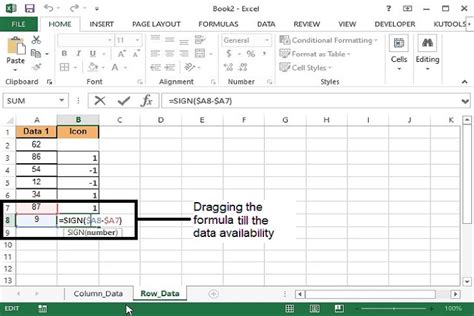 How to compare adjacent cells with Conditional Formatting icon sets in Excel?