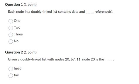 Each Node In A Doubly Linked List Contains Data And