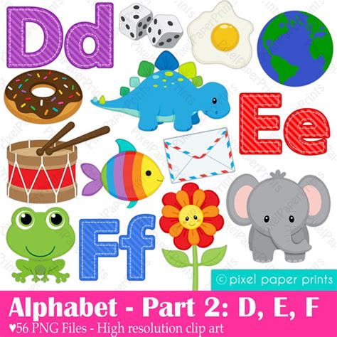 Alphabet Clipart Part 2 Abc Clip Art Def School Clip Art Etsy