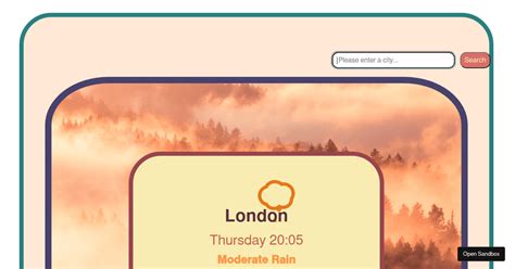 react weather app dec codesandbox