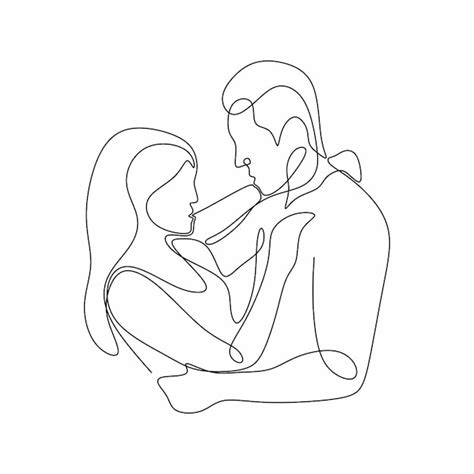 Premium Vector Young Romantic Couple Continuous Drawing Single Line Art