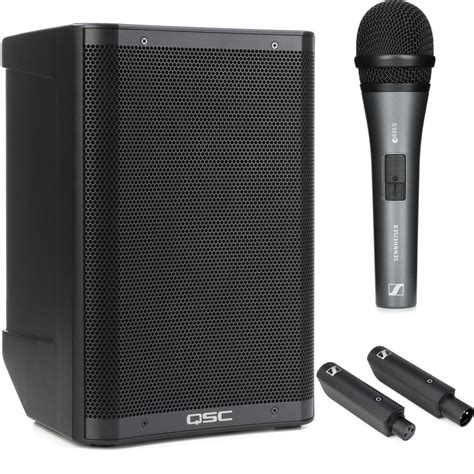 Qsc Cb10 Powered Pa Loudspeaker With Vocal Microphone And Wireless