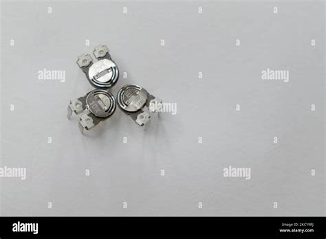 Three Pieces Of Variable Resistor On A White Background Potentiometers