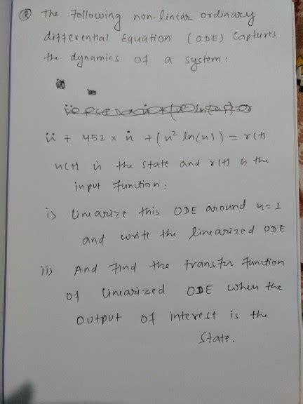 Solved ® The Following Non Linear Ordinary Differential