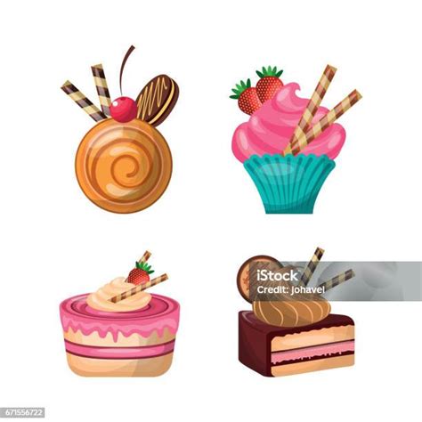 과자 아이콘 세트입니다 디저트 디자인입니다 벡터 그래픽 0명에 대한 스톡 벡터 아트 및 기타 이미지 0명 1 달콤한 음식 Istock