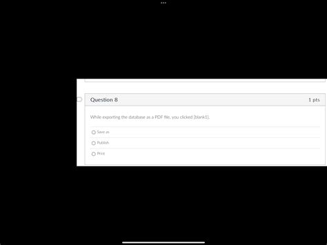 Solved Question 81 ﻿ptswhile Exporting The Database As A Pdf