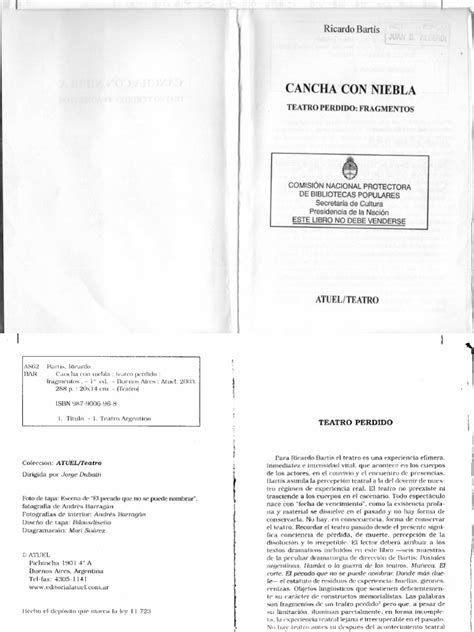 Ricardo Bartis Cancha Con Niebla Pdf