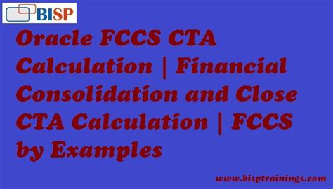 Oracle Fccs Cta Calculation Financial Consolidation And Close Cta