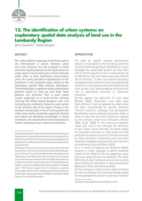 Pdf The Identification Of Urban Systems An Exploratory Spatial Data