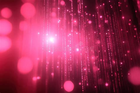 Futuristic Data Stream Binary Code Cascade Pink Abstract Light