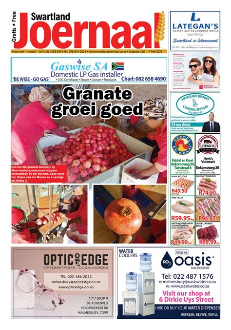 Swartland Joernaal Uitgawe 116 4 Mei 2022 By Swartland Joernaal Issuu