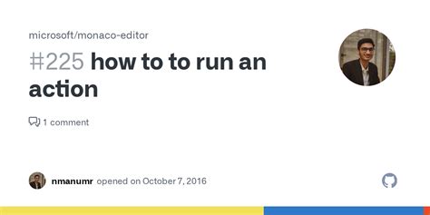 How To To Run An Action · Issue 225 · Microsoftmonaco Editor · Github
