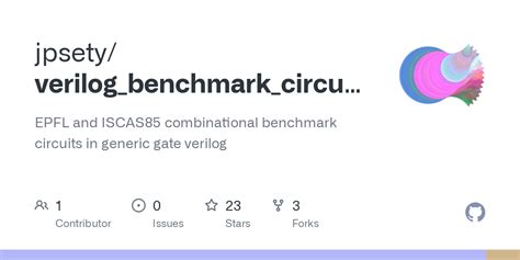 Github Jpsetyverilogbenchmarkcircuits Epfl And Iscas85