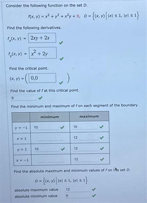 Solved Consider The Following Function On The Set D Chegg