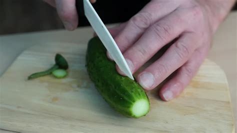 Stock Video Of Cutting Cucumber 3427472 Shutterstock